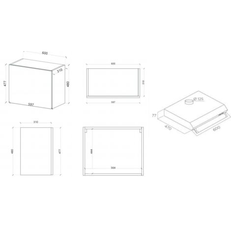 Mueble alto de cocina 60x31xH48 cm madera Gris Cemento con puerta y ...