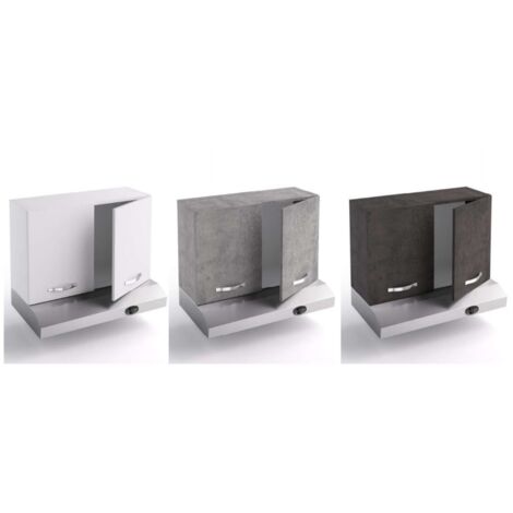 Cubierta de cocina 90x31x48 cm de madera gris cemento y depurador - Massa