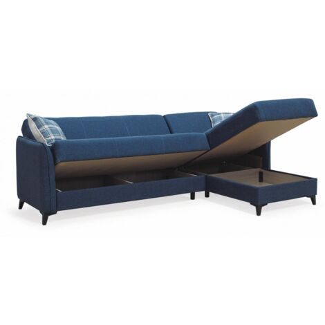 Sofá cama esquinero azul - Furore