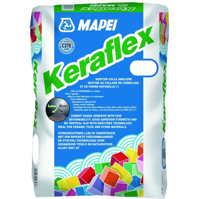 Mortier-colle pour carrelage (C2 EG) KERAFLEX - Sac de 25 Kg - BLANC