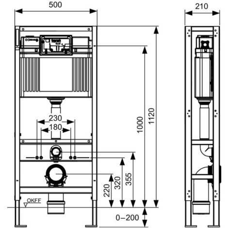 Tece – Bâti support WC autoportant 4 pieds – Double châssis avec ...