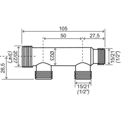 Collecteur sanitaire 1/2 - Collecteur sanitaire 1/2 - 2 sorties + 1 ...