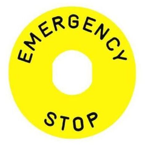 ETIQUETA EMERGENCY STOP 90MM. SCHNEIDER ELECTRIC ZBY8330
