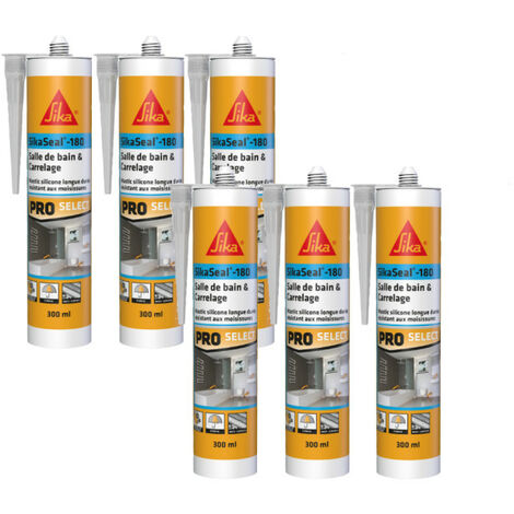 Confezione da 6 SIKA Sikaseal-180 sigillanti siliconici per bagno e ...