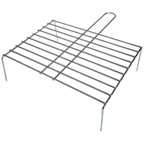 Griglia con piedini per barbecue - Zinco - 45x35 cm
