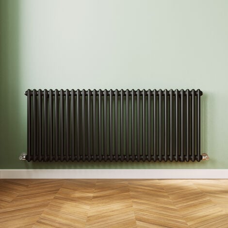 ELEGANT 600 x 1460mm Traditional Black Radiator Double Rads Central ...