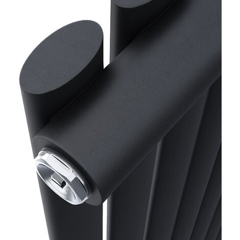 ELEGANT 1800 x 392mm Modern Radiator Oval Designer Radiator Matte Black ...