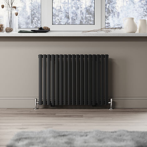 ELEGANT 600 x 833mm Modern Radiator Oval Designer Radiator Matte Black ...