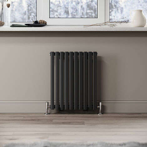 ELEGANT 600 x 490mm Matte Black Radiator Horizontal Heater Central ...