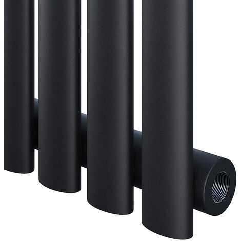 ELEGANT 1800 x 294mm Designer Radiator Modern Oval Radiator Matte Black ...