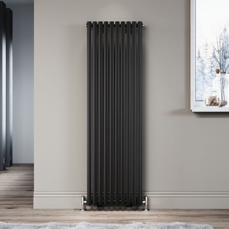 ELEGANT 1600 x 490mm Horizontal Bathroom Radiator Matte Black Designer ...