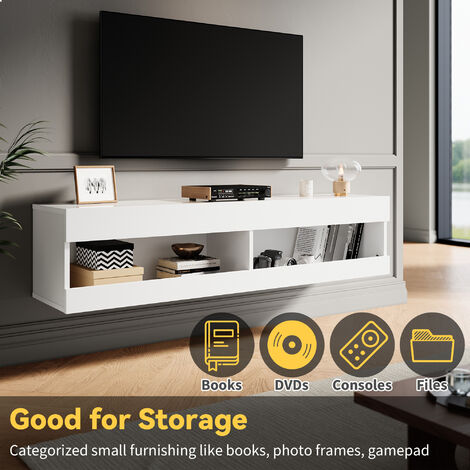 ELEGANT White TV Stands Wall Mounted TV Cabinet Television Stands for ...