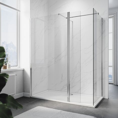 700+900mm Shower Screen, 8mm Easy Clean Glass with 300mm Return Panel ...