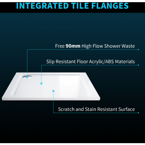 ELEGANT 900 x 900 x 40 mm Square Tray + Waste Trap