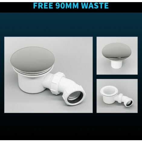 ELEGANT 900 x 900 x 40 mm Square Tray + Waste Trap