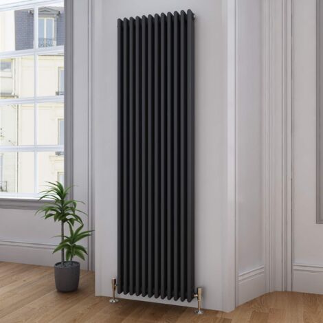 ELEGANT Traditional Radiator Anthracite Triple Vertical Cast Iron Grey ...