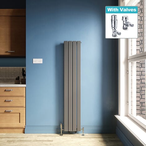 ELEGANT 1600 x 300 mm Anthracite Vertical Column Radiator Low Carbon ...