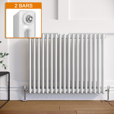 ELEGANT 600 x 812mm White Traditional Radiator Horizontal Cast Iron ...