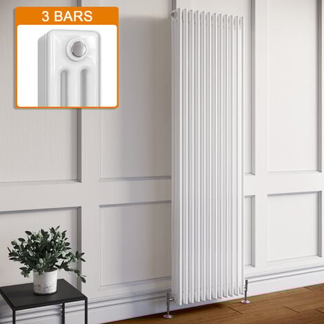 ELEGANT 1800 x 560mm White Traditional Radiator Vertical Cast Iron ...