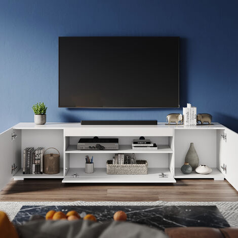 ELEGANT TV Stand Front High Gloss LED TV Cabinet Floor Stand TV Unit ...