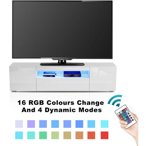 ELEGANT TV Stand Front High Gloss LED TV Cabinet Floor Stand TV Unit ...