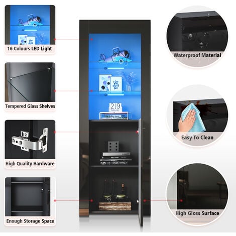 ELEGANT High Gloss Front Display Cabinet Modern Design Showcase Cabinet ...