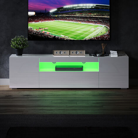 ELEGANT Living Room Set Modern High Gloss Fronts with LED Light, 1800mm ...