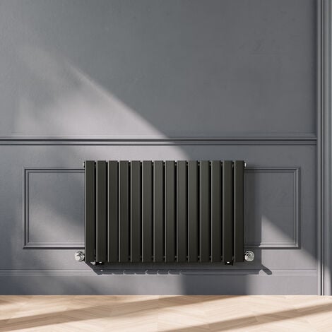 ELEGANT 600 x 952mm Black Horizontal Radiator Designer Single Panel ...