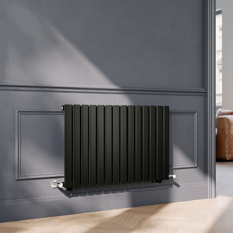 ELEGANT 600 x 952mm Black Horizontal Radiator Designer Single Panel ...