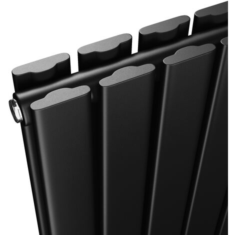 ELEGANT Designer Black Horizontal Radiator 600 x 544mm Double Panel ...