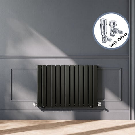 ELEGANT Black Designer Horizontal Radiator Double Panel Rads 600 x ...