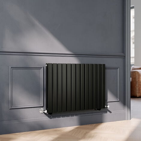 ELEGANT Black Designer Horizontal Radiator Double Panel Rads 600 x ...