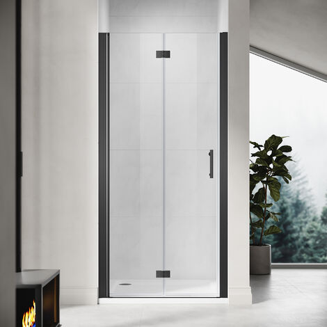 ELEGANT 800mm Bifold Shower Door Glass Shower Enclosure Reversible ...