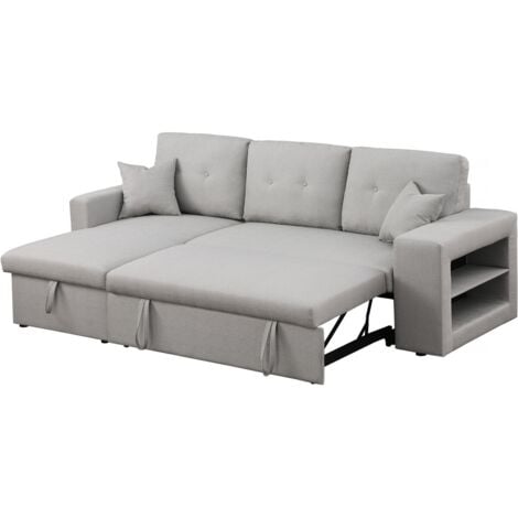 Sofá cama esquinero/reversible "Axel" - 3 plazas - Gris claro