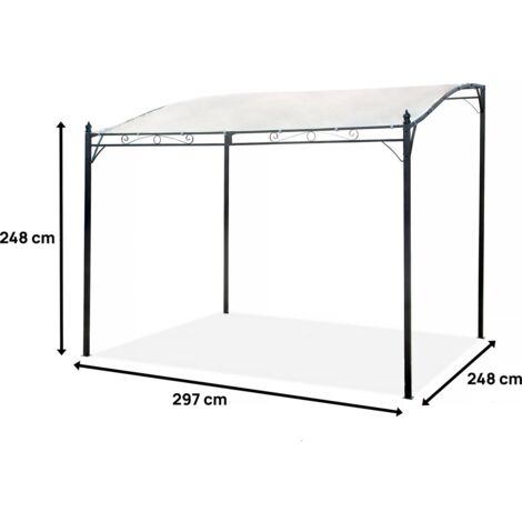 Pérgola metálica inclinada - 3 x 2,5 m - Beige