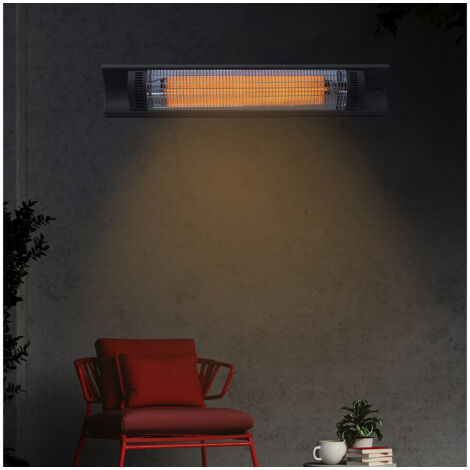 Calefactor eléctrico radiante de fibra de carbono "Bola" - 2000W - Negro