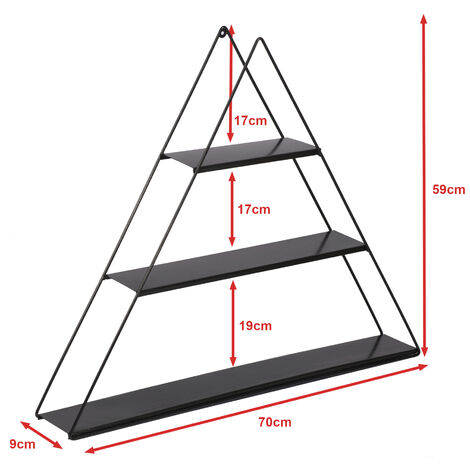 Scaffale Pensile a Forma di Piramide Consolle Triangolare a Muro con 3 ...