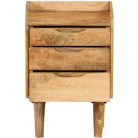 Comodino rustico in legno massello con tre cassetti ideale per camera ...