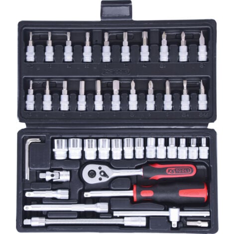 KS Tools - Coffret de douilles F6 1/4'' - CHROMEmat - 46 pcs - 911.0646