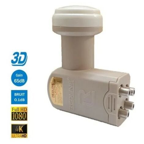 LNB Quattro High Gain 65 dB – Facteur Bruit 0,1dB Full HD 4K TNTSAT ASTRA FRANSAT