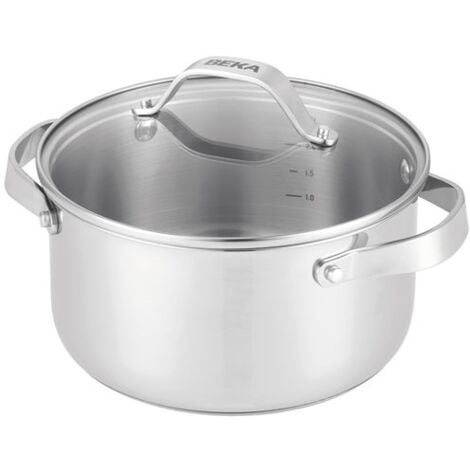 Faitout inox 24cm avec couvercle en verre - Beka - 101034
