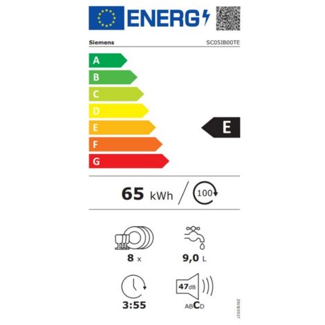 Lave-vaisselle 60cm 8 couverts 47db - Siemens - SC05IB00TE