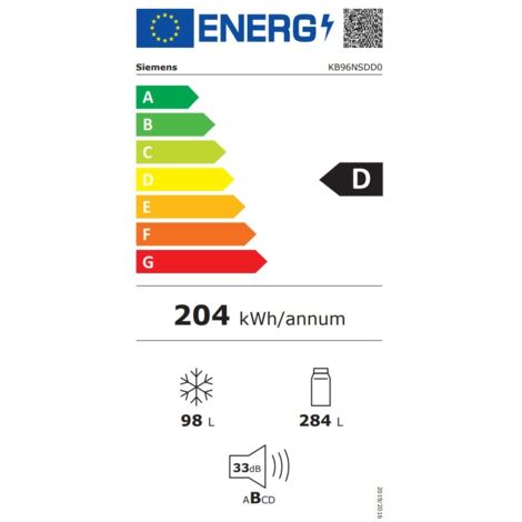 Réfrigérateur combiné intégrable à pantographe 381l - Siemens - KB96NNSE0