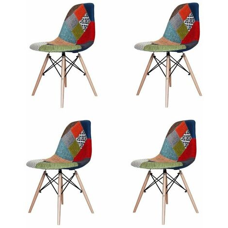 PACK 4 SILLAS TOWER WOOD PATC