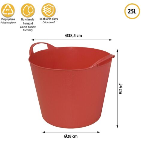 Multikorb Eimer flexibel Futtertrog Transporttrog Plastikkorb 25 Liter rot
