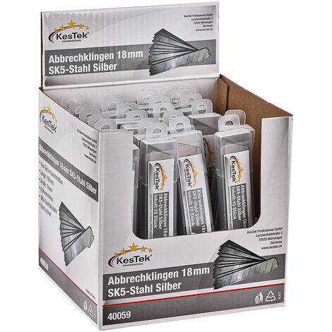 Kestek Teppichmesser Abbrechklingen Cuttermesser Klingen 18 mm SK5 10 Stück