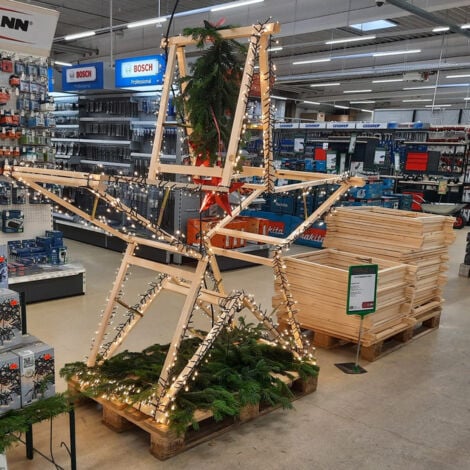 5x Holz-Klappbock Untergestell Holzständer Weihnachtsstern DIY Fichte ...