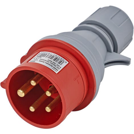 CEE Stecker Starkstrom 5-pol. 16A 400V IP44 Starkstromstecker innen und ...