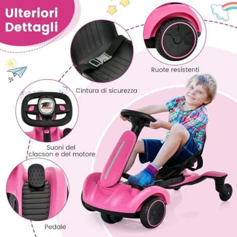 COSTWAY Macchina Elettrica Pieghevole per Bambini, Go Kart Elettrico 6V ...