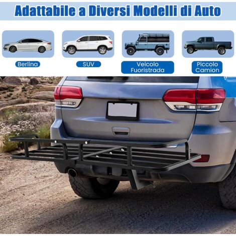 COSTWAY Portapacchi in Metallo 120 x 50 x 14 CM, Capacità di Carico ...